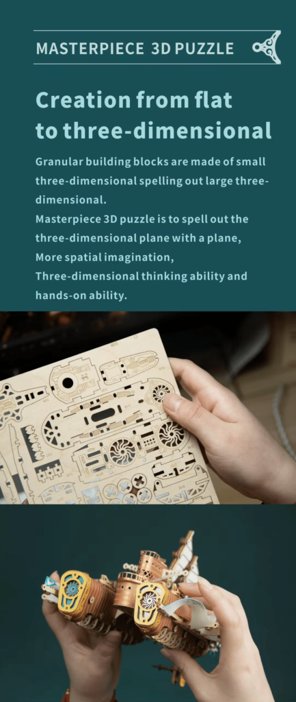 wooden 3D Puzzle Ship - Steampunk Nautical Adventure Model